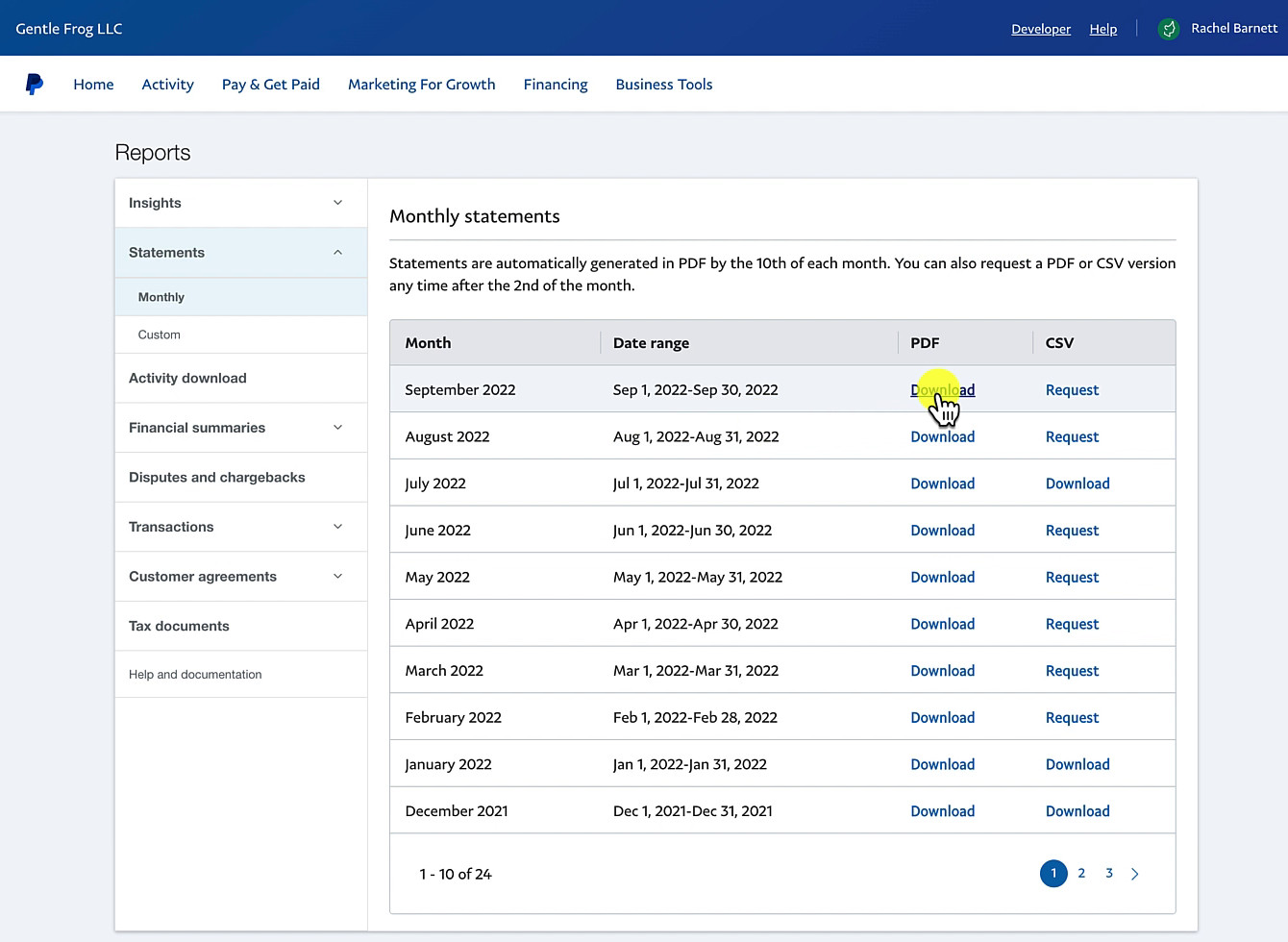 How To Download PayPal Statements And Transaction History Gentle Frog 