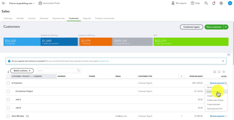 How to Create Customer Statements in QuickBooks Online - Gentle Frog ...