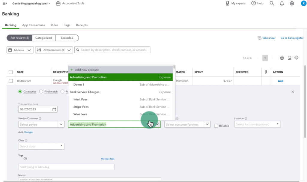 How to Add Accounts With Sub-Accounts in QuickBooks Online - Gentle ...